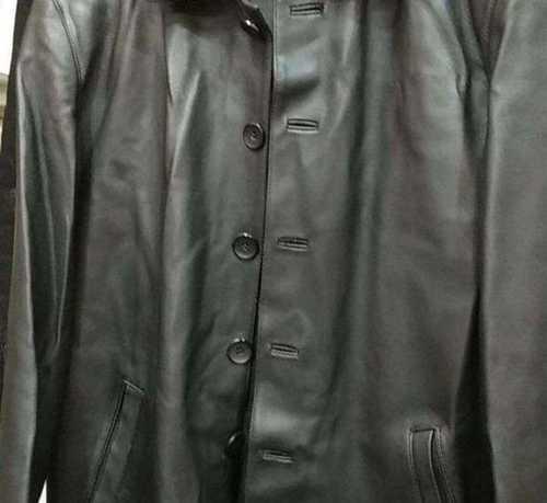 Мужская кожаная куртка пиджак френч Petrel