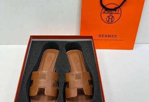 Шлепанцы кожаные женские Hermes размеры 36-40