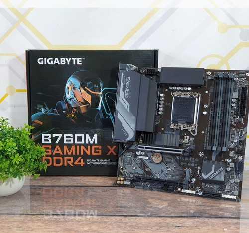 Материнская плата (LGA 1700, Gigabyte, B760M gaming X DDR4, новый, Полный комплект, армированный сло