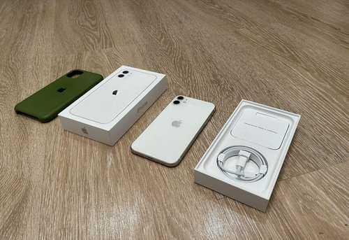 iPhone 11 128Gb White (отличный, акб85, sim+esim)