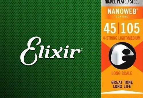 Струны Elixir 14077 NanoWeb Medium 45-105