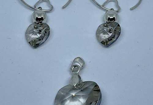 Серьги и кулон swarovski