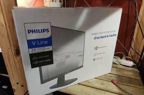 Новый ЖК монитор 24" Phillips 243v7qjabf/iPS/hdmi