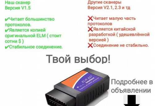 Диагностический сканер OBD2 ELM 327 WI-FI