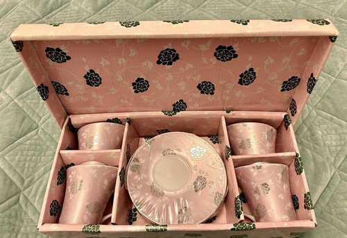 Чайный набор "Жемчуг розовый" Fine Porclain, 8 пр