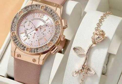 Новогодний Подарочный набор часы и браслет Rose