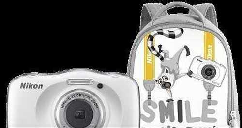 Фотоаппарат Nikon Coolpix W100 с рюкзаком (белый)