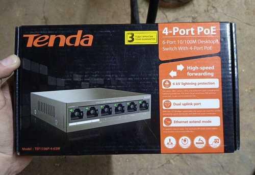 Коммутатор 4 port Poe tenda