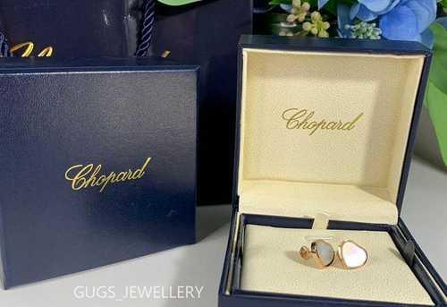 Золотые серьги Chopard happy hearts