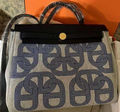 Сумка Hermes Herbag 31 Ecru-Noir золото