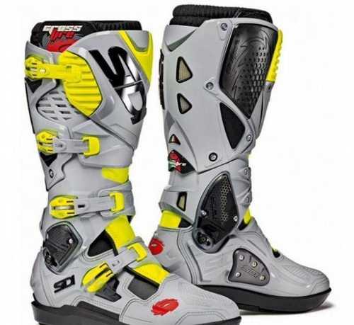 Мотоботы Sidi Crossfire 3 SRS Black/Ash/Yellow Flu