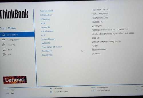 Lenovo Thinkbook 15 g2 itl