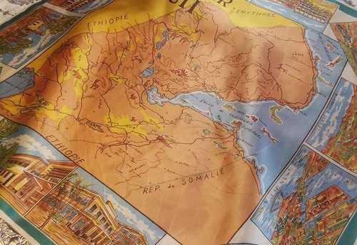 Карта Мира Джибоют платок Винтаж