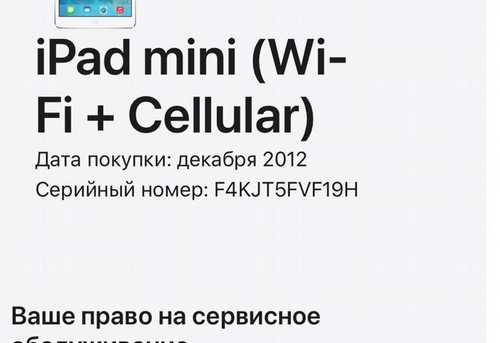 iPad mini wi-fi + cellular