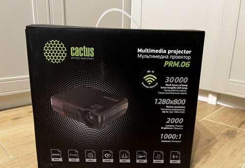 Проектор Cactus CS-PRM.06WT.wvga-W, белый, Wi-Fi