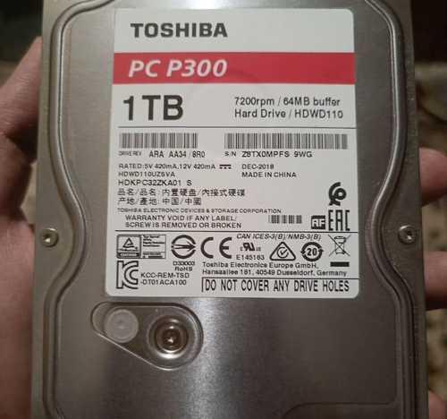 Жесткий диск Toshiba P300 1 тб