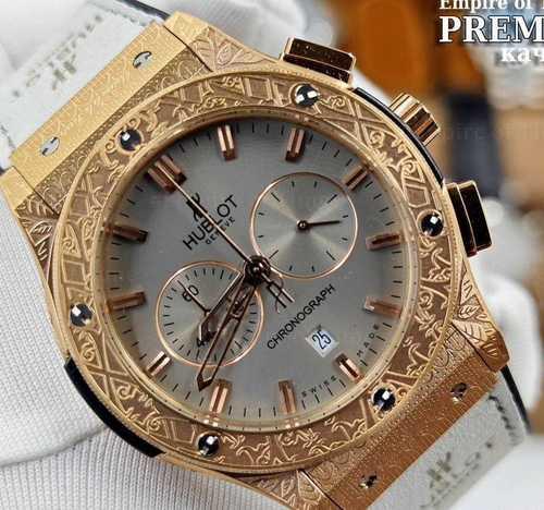 Hublot Gold Резные кварцевые часы с хронографом