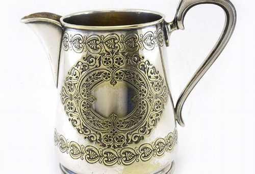 Старинный молочник (сливочник). Серебрение.19 век