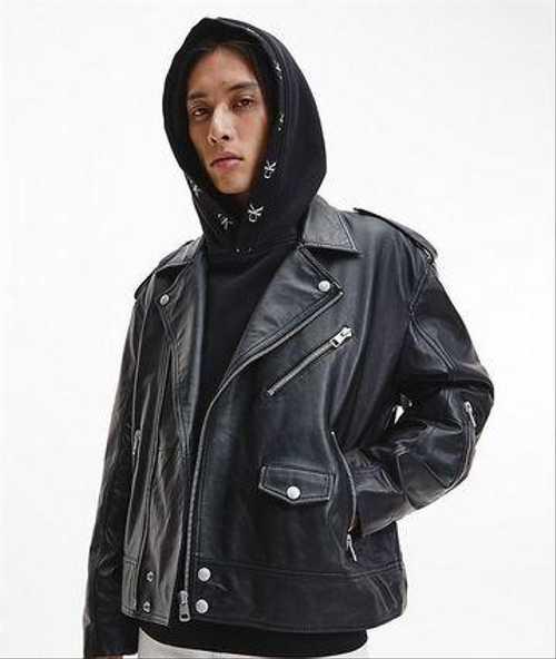 CK Relaxed Leather Biker Jacket