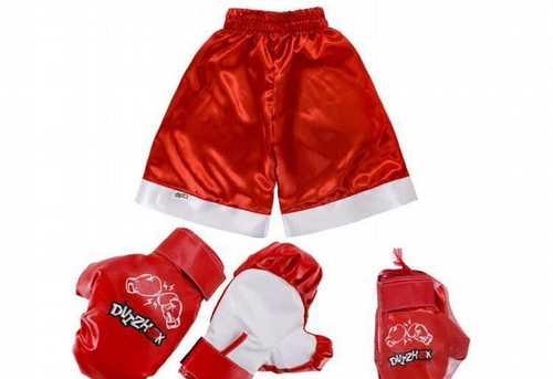 Боксерские перчатки c шортами Dvizhok красный 5615