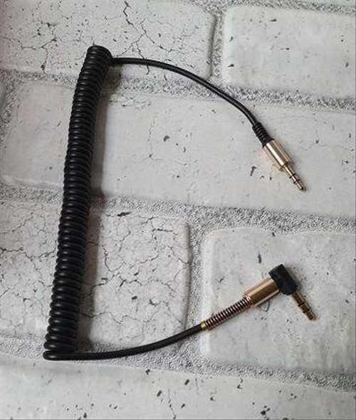 Аудио-шнур AUX (3.5шт - 3.5шт) витой, угловой, 1.5
