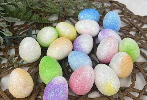 Яйцо разноцветное из пенопласта, с блестками, пасх