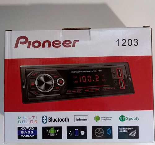 Автомагнитола Pioneer с блютузом Bluetooth/USB/AUX