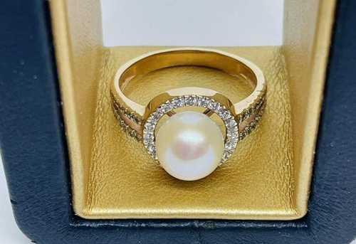 Золотое кольцо Жемчуг 585