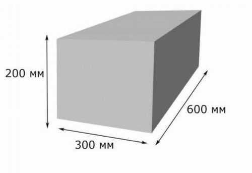 Блок газосиликатный D500 600х300х200 мм