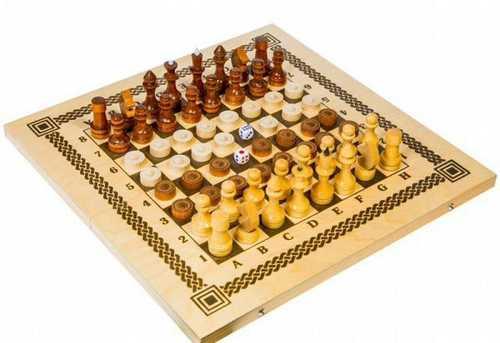 Игра 3 в 1 (шашки, шахматы, нарды) 400х200х36