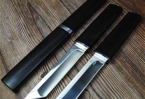 Нож Танто ручная работа стальD2 черный граб