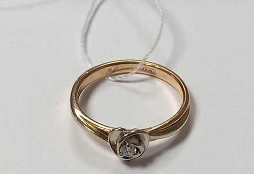 Золотое кольцо с бриллиантом(12860)*