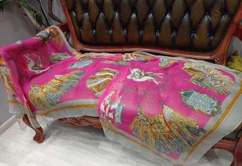 Палантин шелковый hermes 180х90 италия