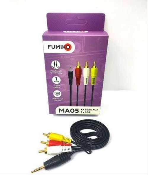 Кабель fumiko MA05 AUX Jack 3.5 мм / 3RCA черный 1