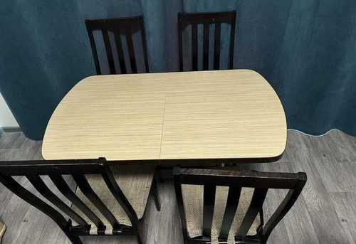 Стол обеденный раздвижной со стульями