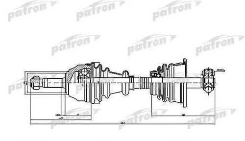 Patron PDS1074 Полуось лев renault 19 I 1.71.71.9