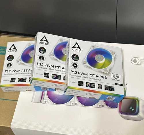 Комплект Arctic Cooling P12 PWM PST A-RGB White