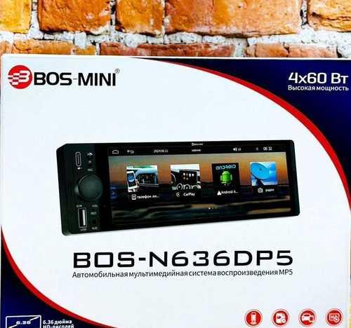 Магнитола BOS-mini Bos-N636DP5 Carplay крутилка