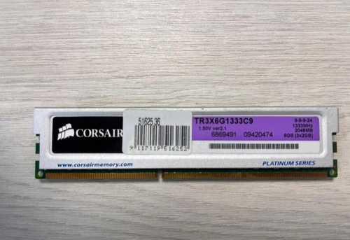 DDR3 6Gb(3) 1333MHz PC3-10600 Corsair TR3X6G1333C9