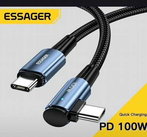 Кабель быстрая зарядка 100Вт 5А USB Type-C Essager