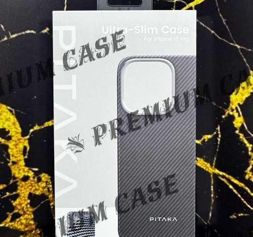 Чехол pitaka iPhone 16 Pro. Black/Grey Twill 600D