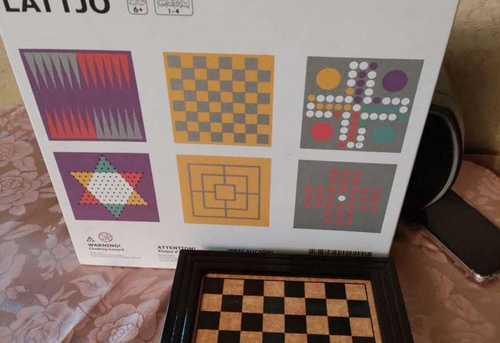 IKEA lattjo игра настольная 6в1 + шахматы в боксе