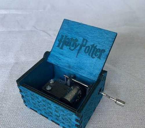 Синяя музыкальная шкатулка-шарманка Harry Potter