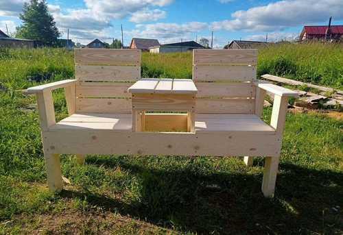 Скамейка со столиком, лавка, мебель для сада, бани