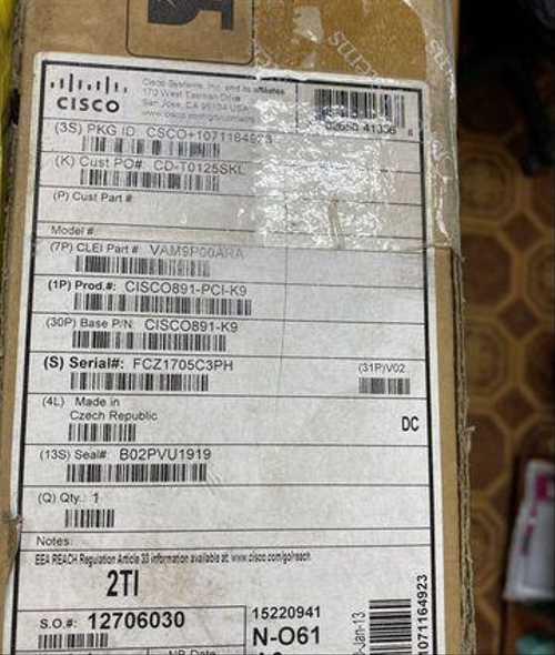 Маршрутизатор Cisco 891-PCI-K9 (рое)