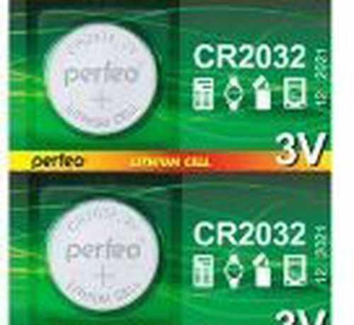 Батарейки Perfeo CR2032 Lithium Cell литиевые диск