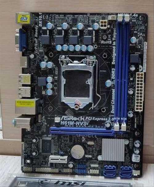 Мат. плата ASRock H61M-HVS/LGA1155/DDR3/mATX