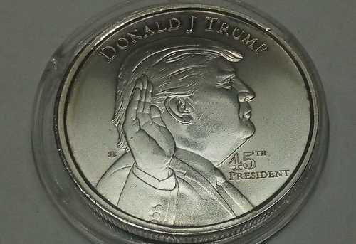 Монеты серебро трамп, елизавета2, дракон,1 динар