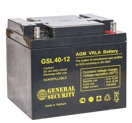 Аккумулятор General Security GSL 40-12