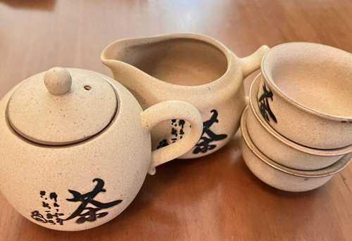 Исинский чайник, гайвань и пиалы